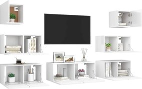 7dílný set TV skříněk bílý kompozitní dřevo 3078712