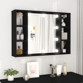 vidaXL Zrcadlová skříňka s LED 76 x 15 x 55 cm [808858] Barva: Černá