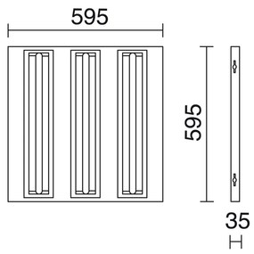 Indeluz 783A-L3345B-01 zapuštěné stropní LED svítidlo Mab, bílé, 45W, 4000K, 59,5cm