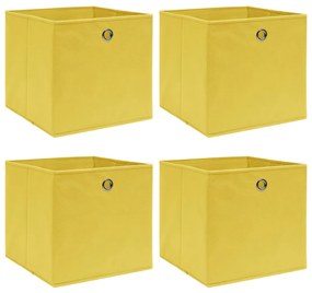Úložné boxy 4 ks žluté 32 x 32 x 32 cm textil - Default Title