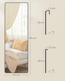 Závěsné zrcadlo Layla 120 cm černé