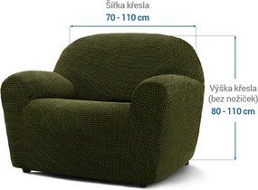 Super strečové potahy NIAGARA zelená křeslo (š. 70 - 110 cm)