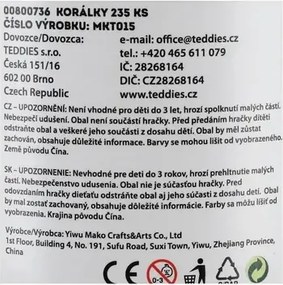 TEDDIES Dřevěné korálky barevné 235 ks / Kreativní sada / Dóza / od 3