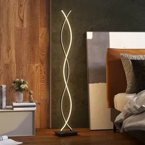HOMCOM Stojací lampa stmívatelná moderní dvojitá spirála stojací svítidlo LED zdroj světla černá
