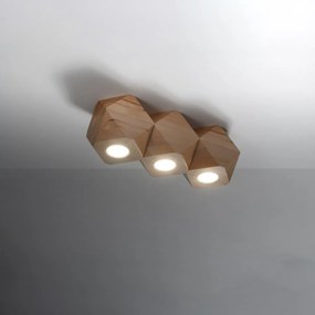 Sollux Lighting Stropní svítidlo WOODY 3 přírodní dřevo