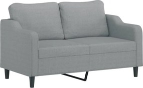 2místná pohovka s polštáři světle šedá 140 cm textil 3200845