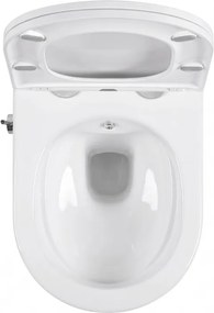 Erga Lily, závěsná WC mísa s funkcí bidetu + toaletní sedátko, bílá lesklá, ERG-V03-LILY-RIM-BID-WH
