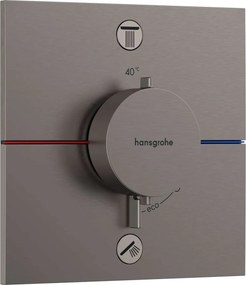 Hansgrohe ShowerSelect Comfort E - Termostatická baterie pod omítku, pro 2 spotřebiče, kartáčovaný černý chrom 15578340