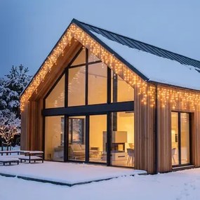 Solight LED vánoční girlanda rampouchy 200 LED teplá bílá / 10m / přív