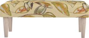 Dlouhá lavička 100x40cm barva béžová látka pletený vzor, vzorované