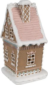 Hnědá svítící perníková chaloupka Gingerbread House - 13*10*21 cm / 3*AAA