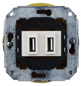 Elhard Kulatá keramická USB zásuvka, bílá KV2032W