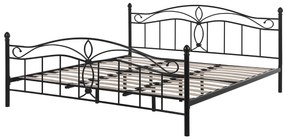 Černá zdobená kovová postel 180x200 cm ANTLIA Beliani