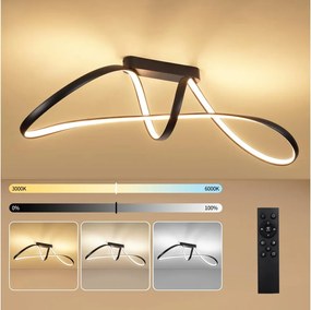 Brilagi-LED Stmívatelný přisazený lustr TWISTER LED/60W/230V 3000-6000K černá+DO
