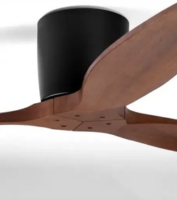 LED černo-dřevěné moderní stropní svítidlo Ninemia s dálkovým ovládáním