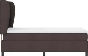 Postel s boxspringem s čelo Tmavě hnědá 90 x 190 cm textil 3340602
