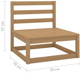 Zahradní středové pohovky 3 ks medově hnědé masivní borovice - Default Title