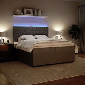 Box spring postel s matrací světle šedá 200x200 cm samet 3294736