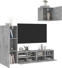 vidaXL 4dílná obývací stěna kompozitní dřevo [3216500] Barva: Černá