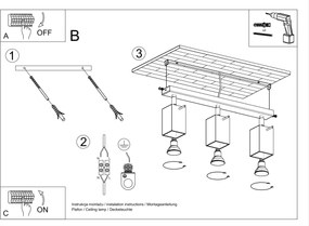 Sollux Lighting Stropní svítidlo MERIDA 3 bílé