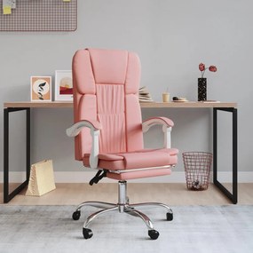 Polohovací kancelářská židle růžová umělá kůže - Default Title