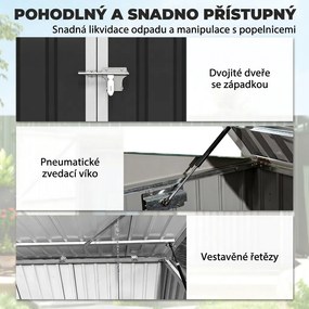Přístřešek na 2 popelnice z pozinkované oceli, antracitový 845-436V02CG