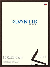 DANTIK rámeček 15x20 | ALU profil 7273 Dýha wenge tmavá (Sklo Čiré)