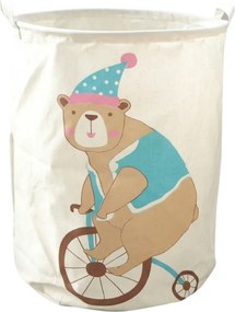 Koš na hračky a prádlo s potiskem CIRCUS BEAR 35x45 cm, krémový