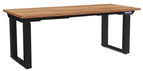 Výškově nastavitelný stůl OfficeTech Strong 180 x 80 cm, černá podnož, dub kraft