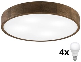 Brilagi - LED Stropní svítidlo CARVALHO 4xE27/60W/230V dub ořech pr. 57,5 cm