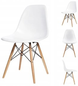 ModernHome Jídelní židle sada 4 ks - bílé, PC-005 WHITE