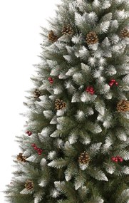 Vánoční stromek Smrk se šiškami a jeřabinou 160 cm