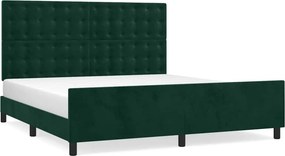 Rám postele bez matrace tmavě zelená 160 x 200 cm samet 3126010