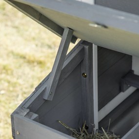 PawHut Dřevěná Kurníková Kotec pro 2-3 Slepice s 2 Drátěnými Koteci, Otevíratelnou Střechou, Hnízdní Krabicí, Vyjímatelnou Mísou a Rampou 150,5x54x87…