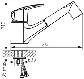 F-Design Avanza, stojánková dřezová baterie, chrom lesklý, FD1-A02-4-11