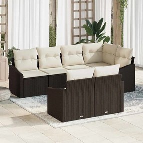 Set pohovek 7 ks Hnědá polyratan 3346758