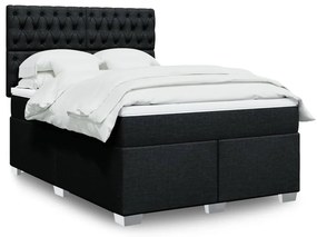 Box spring postel s matrací černá 160x200 cm textil 3290548
