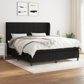 Box spring postel s matrací černá 180x200 cm textil 3127983