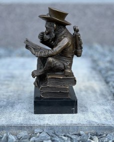 Bronzová socha soška - Opice s knihou Steampunk