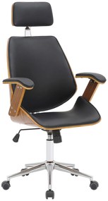 Kancelářská židle Chicago ~ dřevo ořech - Černá