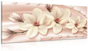 Obraz luxusní magnolie s perlami - 120x60