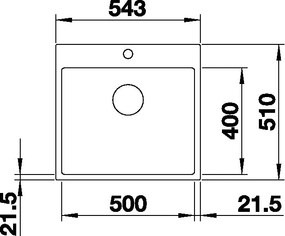 Granitový dřez Blanco SUBLINE 500 IF/A SteelFrame InFino bílá s excentrem 524112