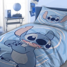 Bavlněné ložní povlečení Stitch modrý