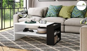 Casarredo - Komfort nábytek Konferenční stolek s regálem NEFRI 100x55 cm bílá/černá