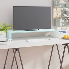 TV stolek / podstavec na monitor sklo zelený 80 x 30 x 13 cm