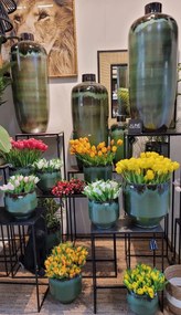 Kytice 7ks žlutých realistických tulipánů - 31cm