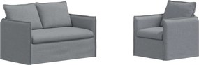 Set pohovek 2 ks Světle šedá Textil 3407523