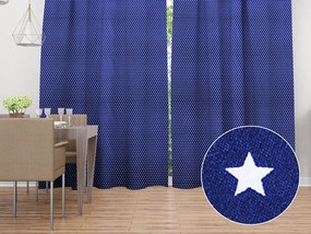 Biante Bavlněný závěs Sandra SA-352 Bílé hvězdičky na modrém 130x180 cm