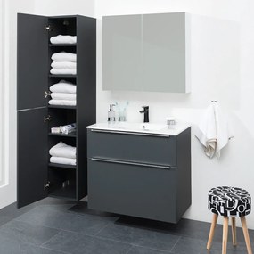 Mereo Mereo, Mailo, koupelnová skříňka vysoká 170 cm, bílá, dub, antracit, CN514LPB