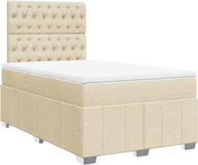 Box spring postel s matrací krémová 120x190 cm textil 3291619